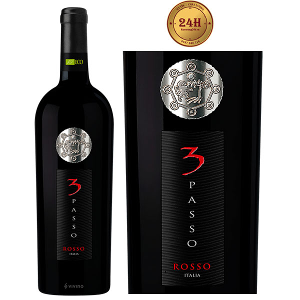 Rượu Vang 3 Passo Rosso Bio Organic wine - Rượu Vang 24H
